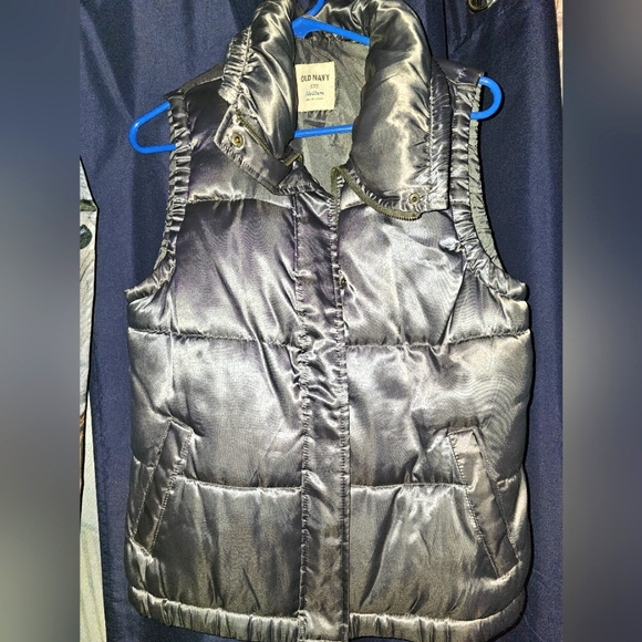 Old Navy | Jackets & Coats | Silver Puffer Vest Old Navy Medium | Poshmark